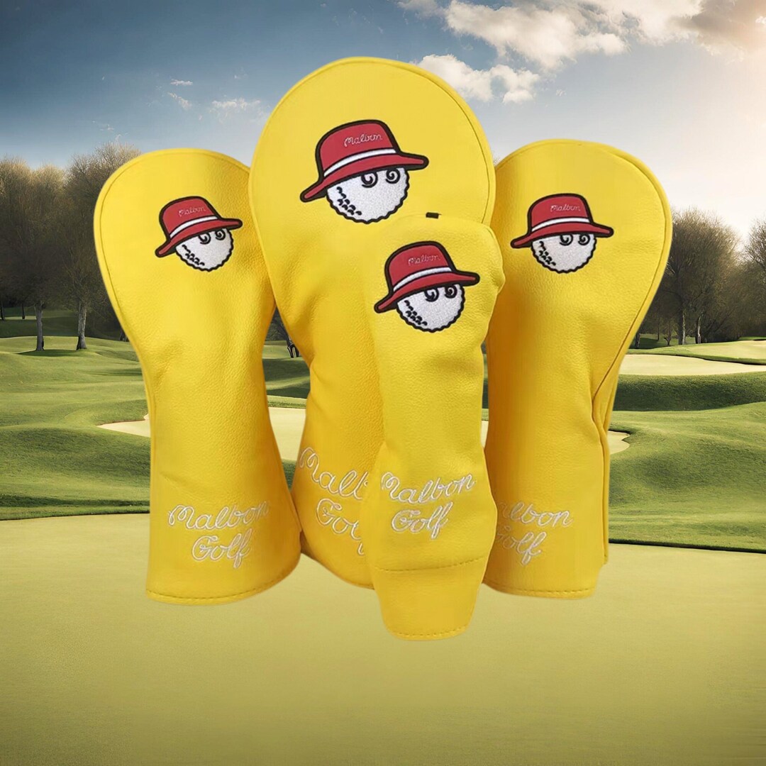 Yellow Cute Golf Headcover Set, Golf Club Cover for Driver, Fairway ...