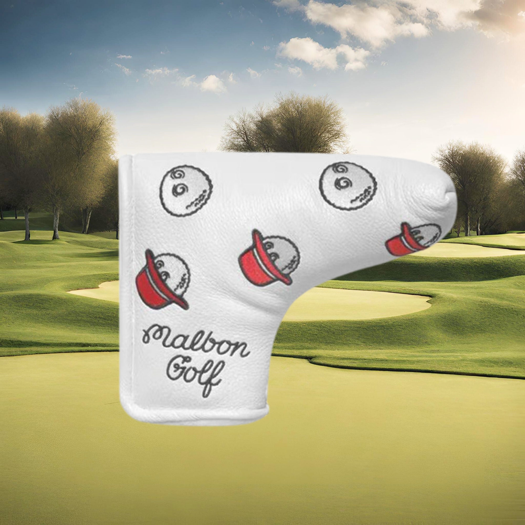 White Cute Golf Headcover Set, Golf Club Cover for Driver, Fairway ...