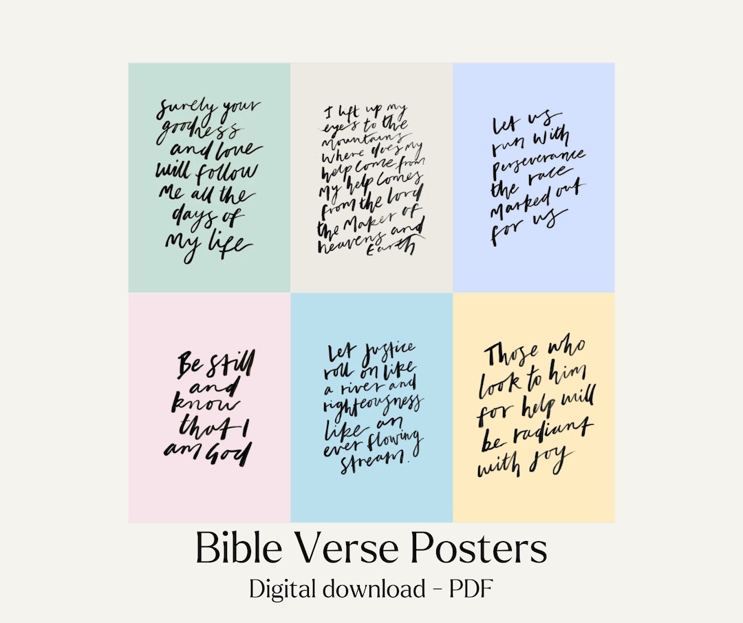 Bible Verse Coloured Posters - Etsy