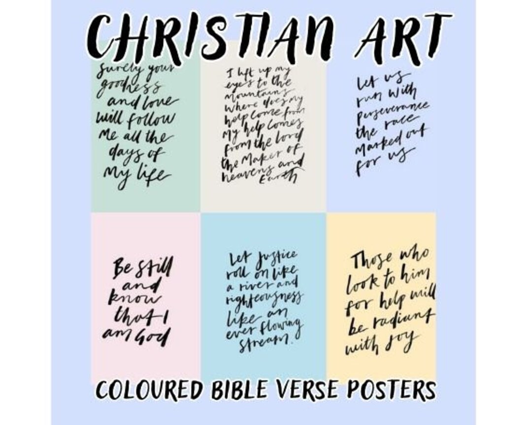Bible Verse Coloured Posters - Etsy