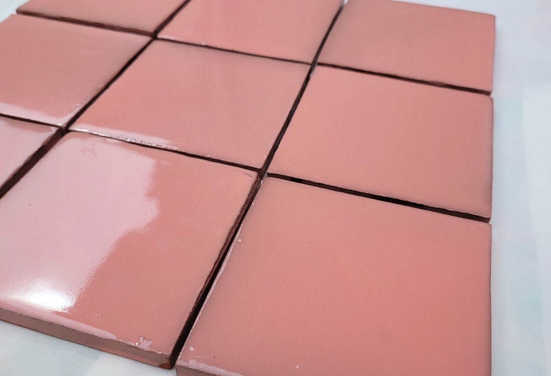 Melon Pink Ceramic Tiles - Etsy