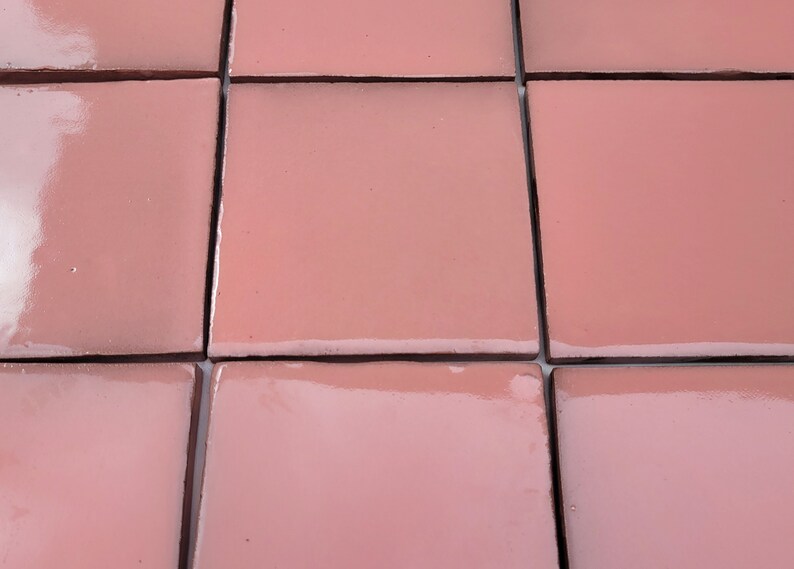 Melon Pink Ceramic Tiles - Etsy