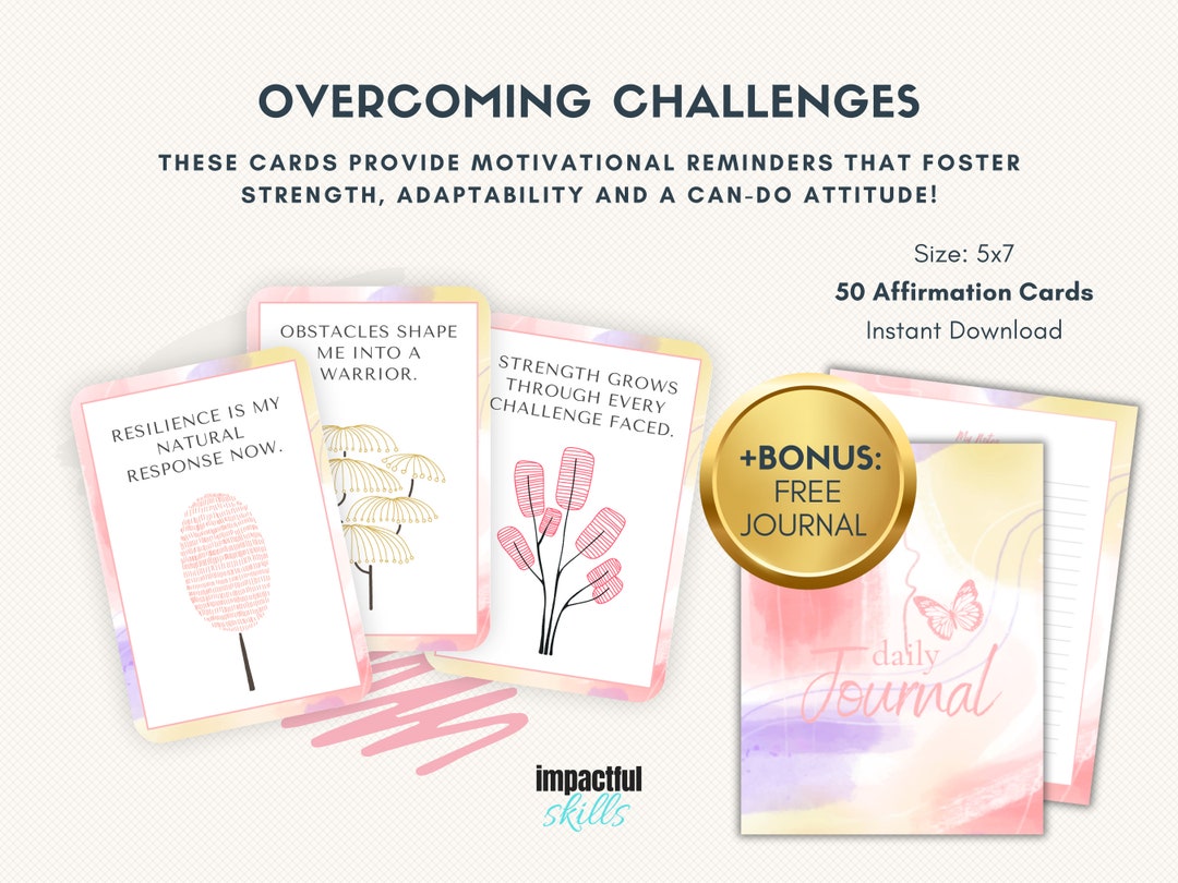 Empowerment Affirmation Cards for Adults, Overcome Challenges, 50-card ...