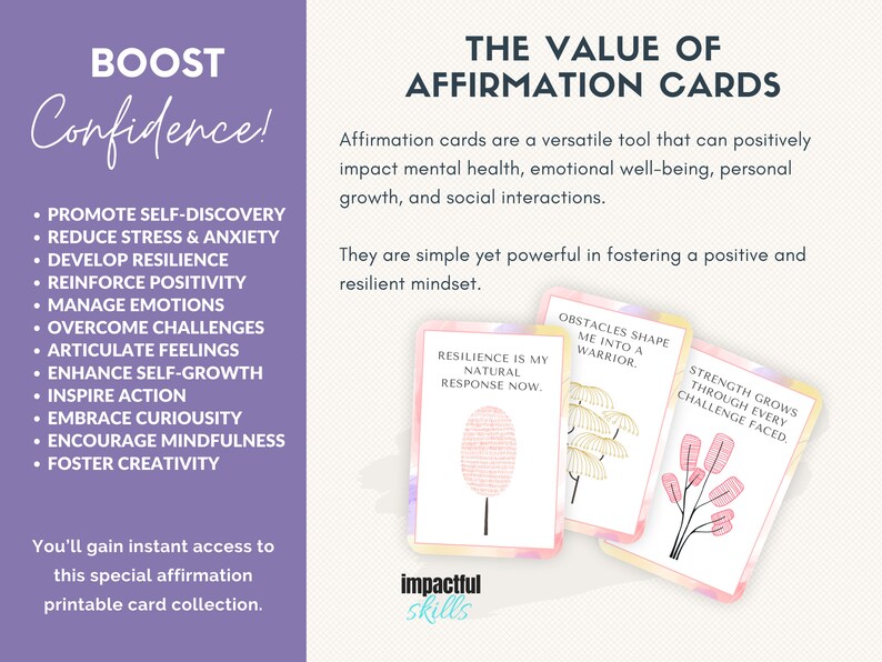Empowerment Affirmation Cards for Adults, Overcome Challenges, 50-card ...