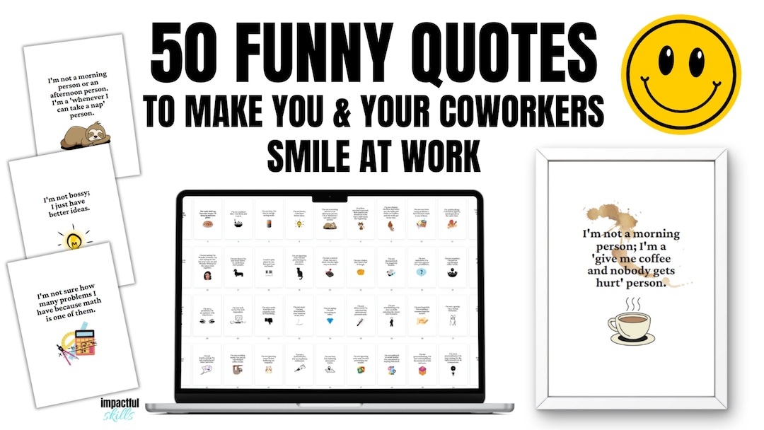 50 Funny Quotes to Make You Smile at Work Funny Office - Etsy