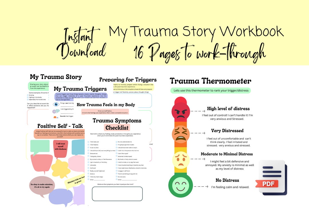 Trauma Therapy Workbook, PTSD, Recovery Workbook, Therapy Office Decor ...