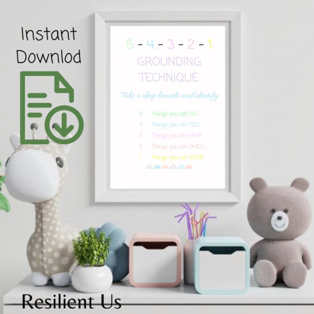 5 4 3 2 1 Grounding Technique, Digital Poster, Grounding Exercise Print ...