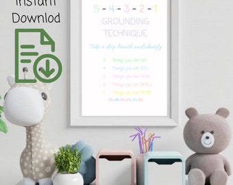 5 4 3 2 1 Grounding Technique, Digital Poster, Grounding Exercise Print ...