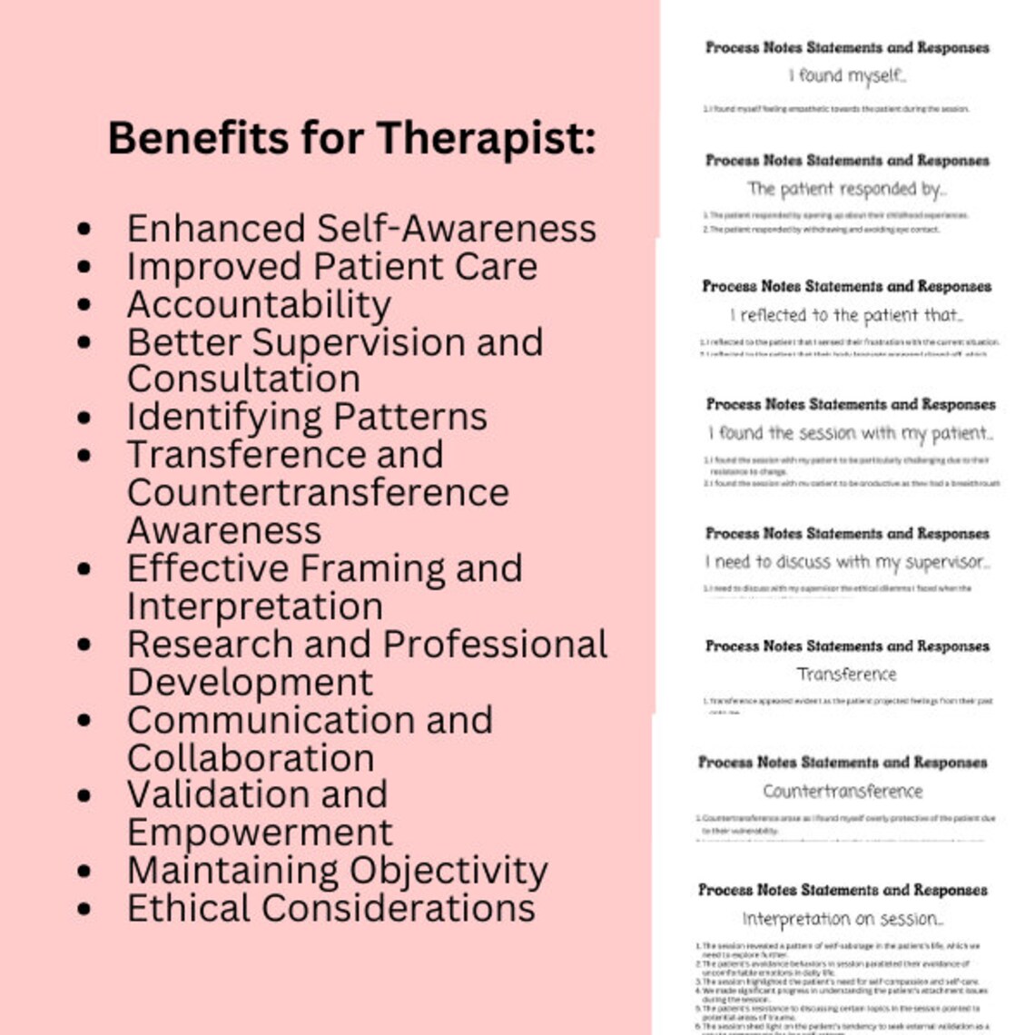Psychotherapy Process Note Cheat Sheet: Therapy Tool (PDF Download) - Etsy