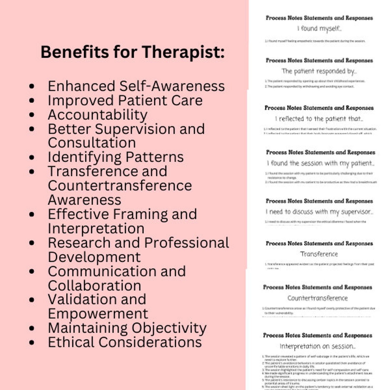 Psychotherapy Process Note Cheat Sheet: Therapy Tool (PDF Download) - Etsy