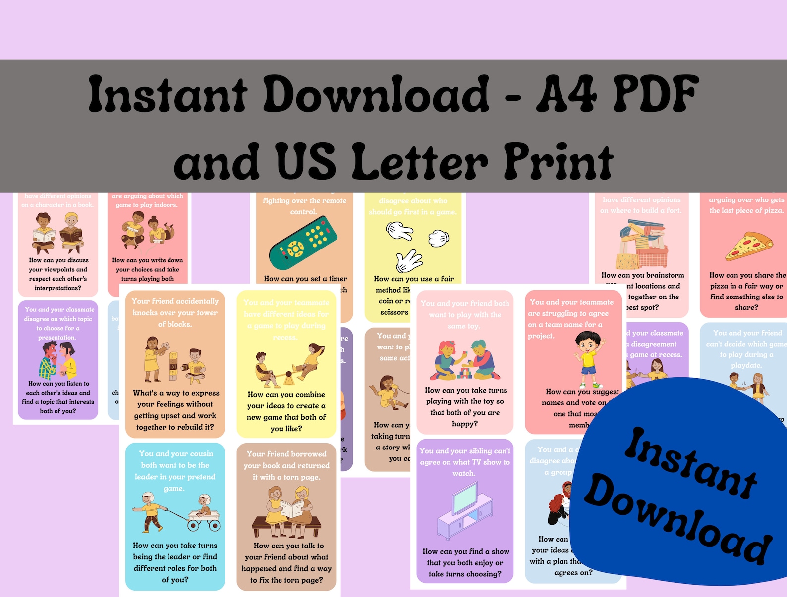 Conflict Resolution Cards for Kids, Restorative Justice Tool, Social ...