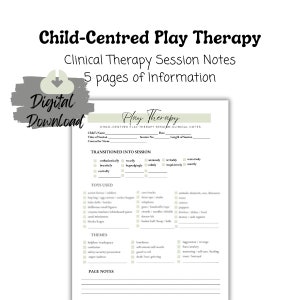 Child Centered Play Therapy Session Notes, Play Therapy, Therapist Tool ...