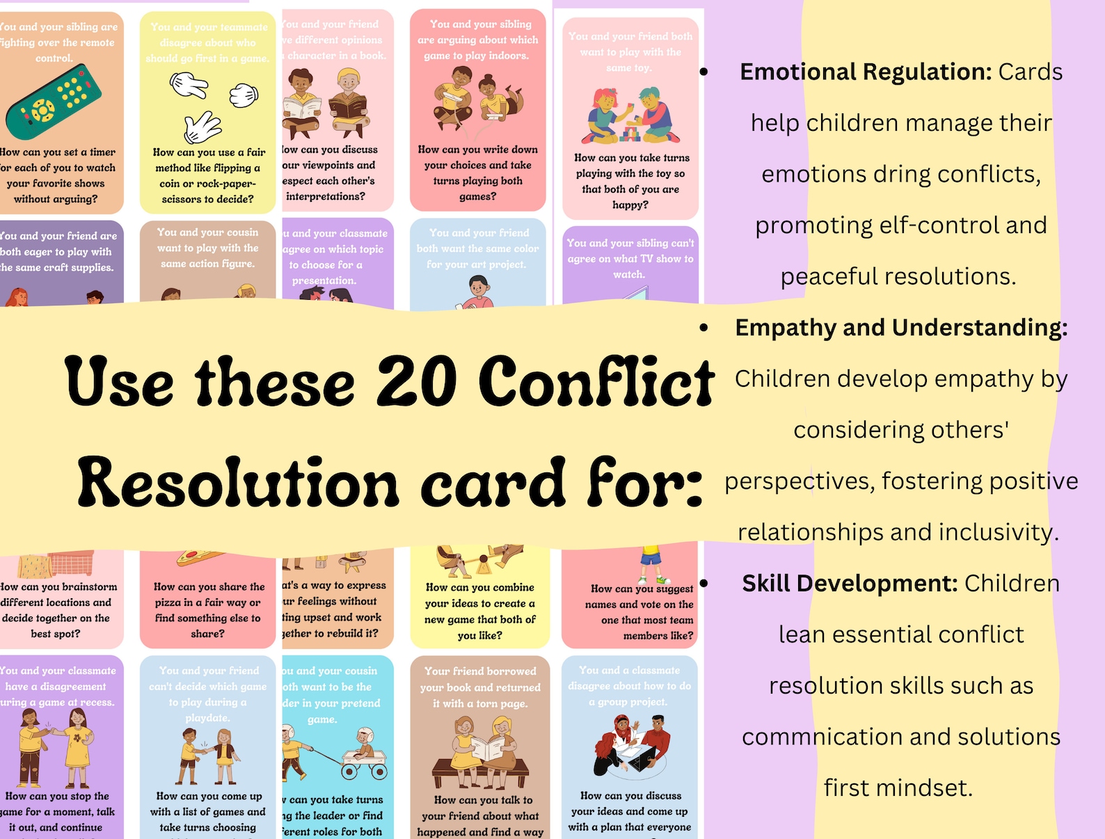 Conflict Resolution Cards for Kids, Restorative Justice Tool, Social ...