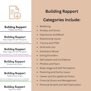 Therapist Client Rapport Questions: Counseling Cheat Sheet (PDF ...