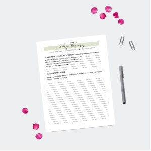 Child Centered Play Therapy Session Notes: Therapist Tool (digital ...