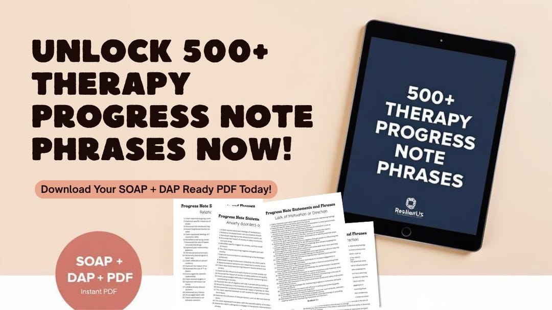 Therapy Progress Note Phrases – 500+ Clinical Verbiage for Counseling ...