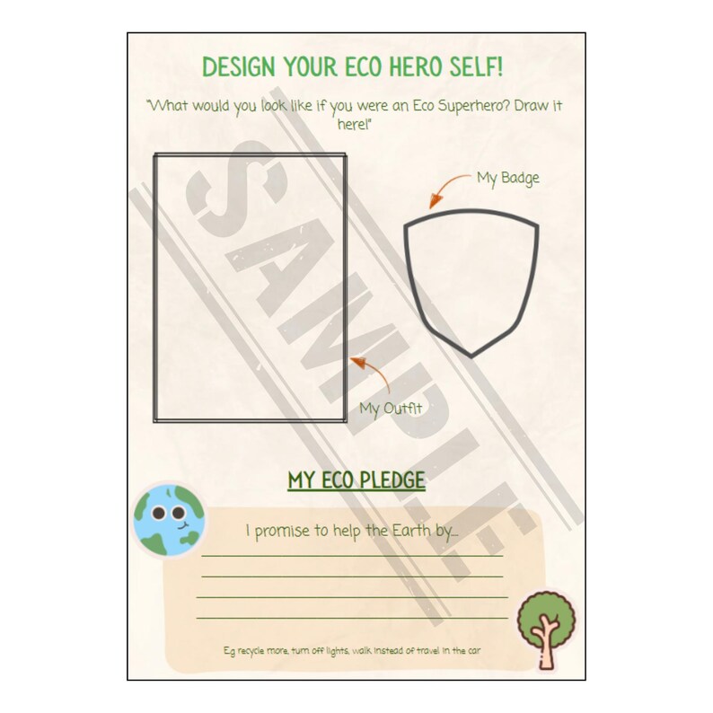 Eco Scavenger Hunt Activity Pack for Kids | Printable Eco Hero Pledge ...