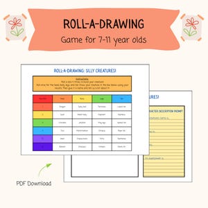 Roll-a-drawing Printable for Kids | Creative Dice Game Activity | Silly ...