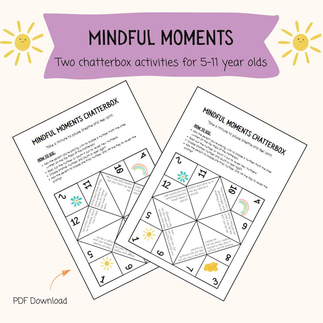 Mindfulness Cootie Catcher for Kids | Printable Calm Down Activity ...
