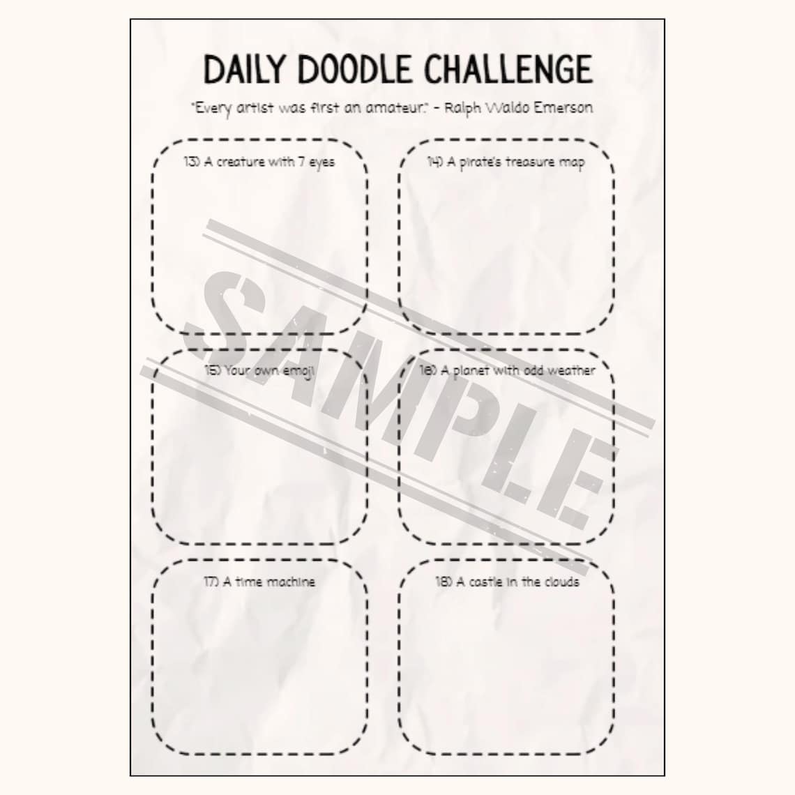 30 Daily Doodle Prompts for Kids | Printable Drawing Challenge ...