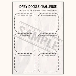 30 Daily Doodle Prompts for Kids | Printable Drawing Challenge ...