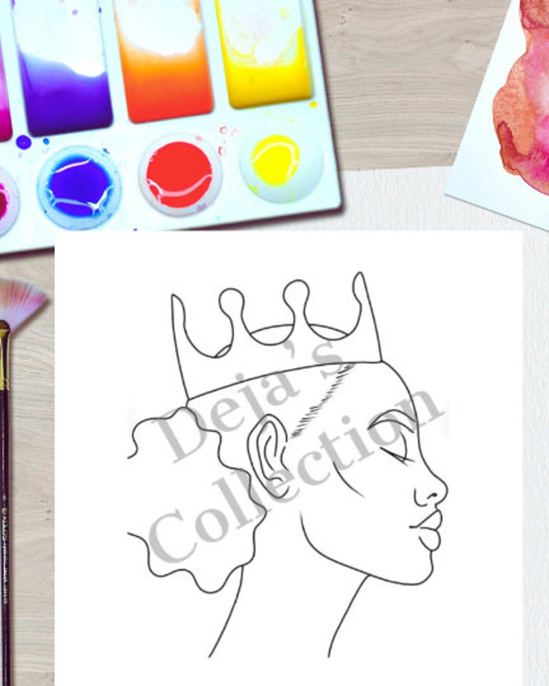 Queen With Crown Svg Sip and Paint Traceable Date Night Party Painting ...