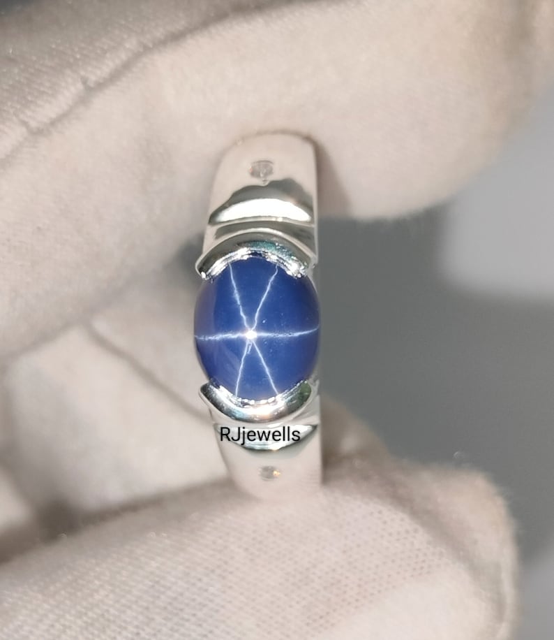 Blue Star Men's Ring, Lindy Star Ring, Handmade Ring, Solitaire Ring ...