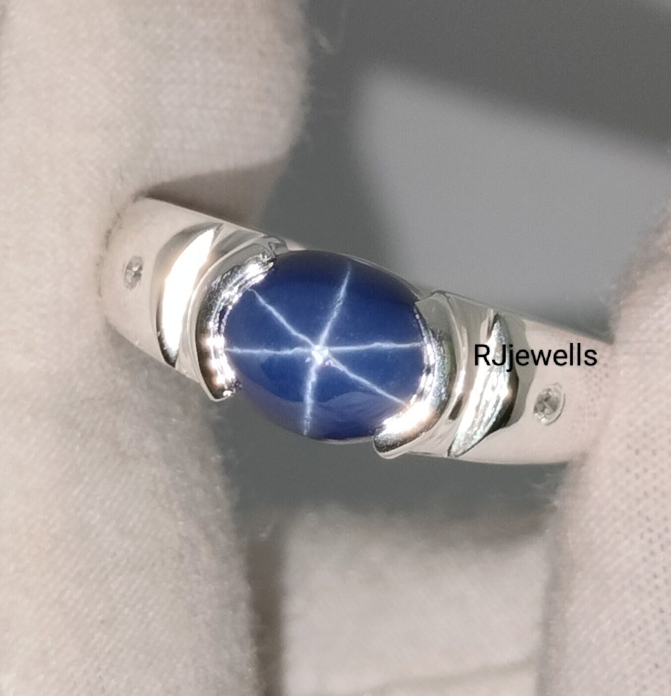 Blue Star Men's Ring, Lindy Star Ring, Handmade Ring, Solitaire Ring ...