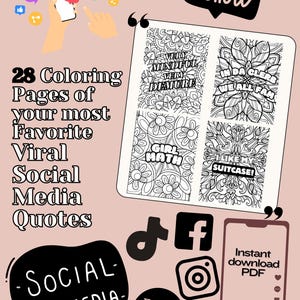 VIRAL Social Media Quotes Coloring Pages: 28 Incredibly Fun Coloring ...