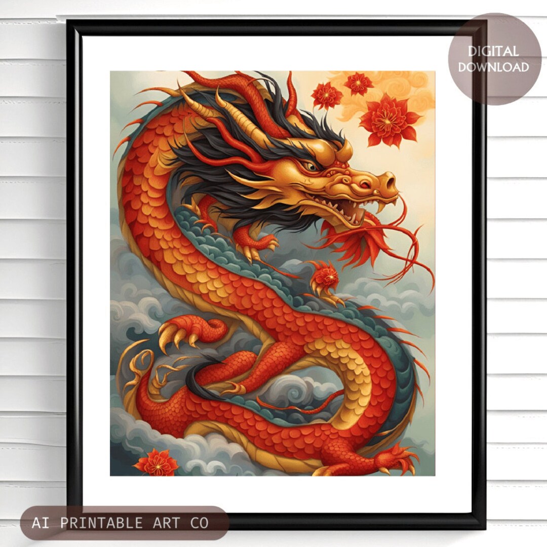 Printable Dragon Wall Art Fantasy Wall Decor Dragon Wall - Etsy