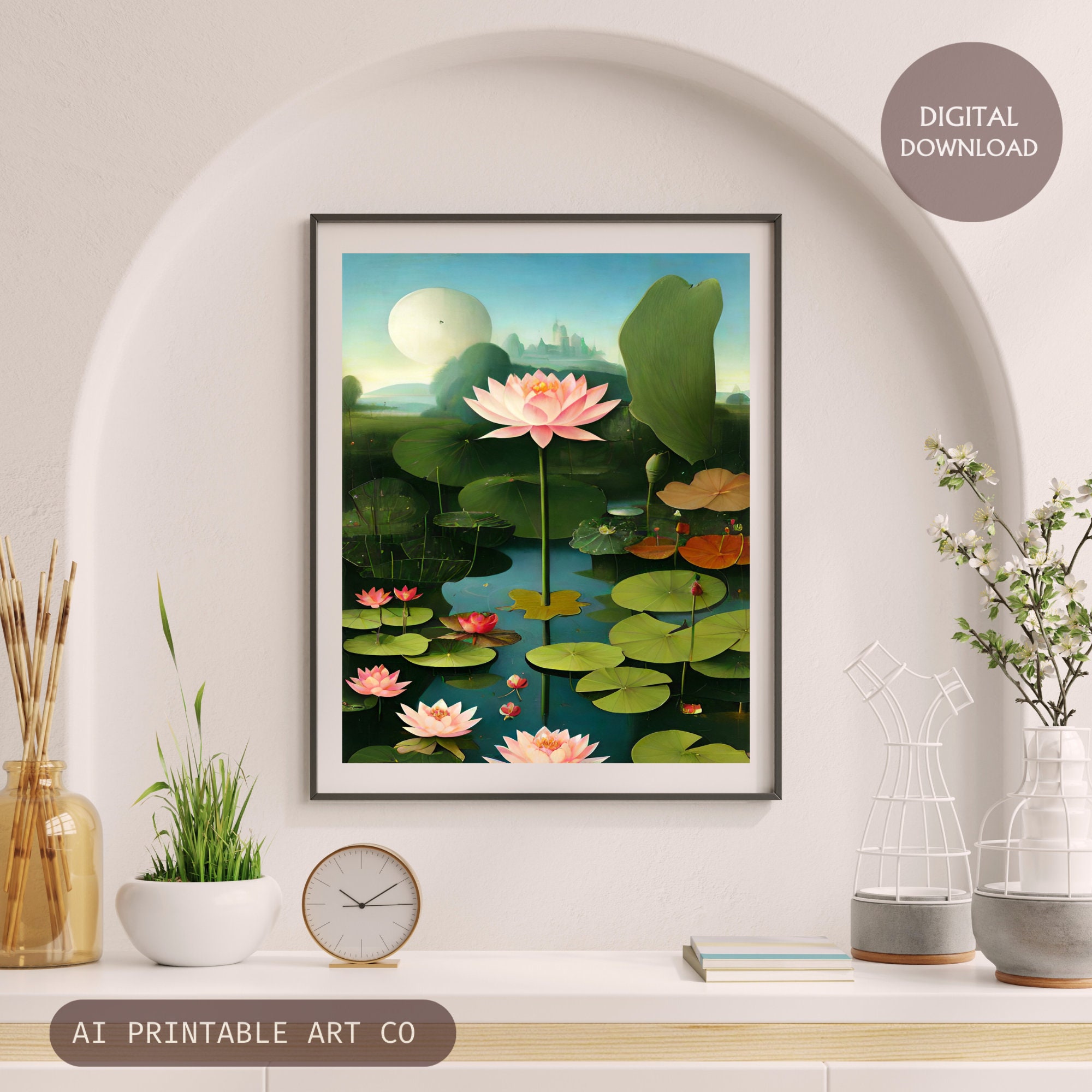 Lotus Flower Wall Art Lotus Flowers Home Decor Zen Art Gift - Etsy