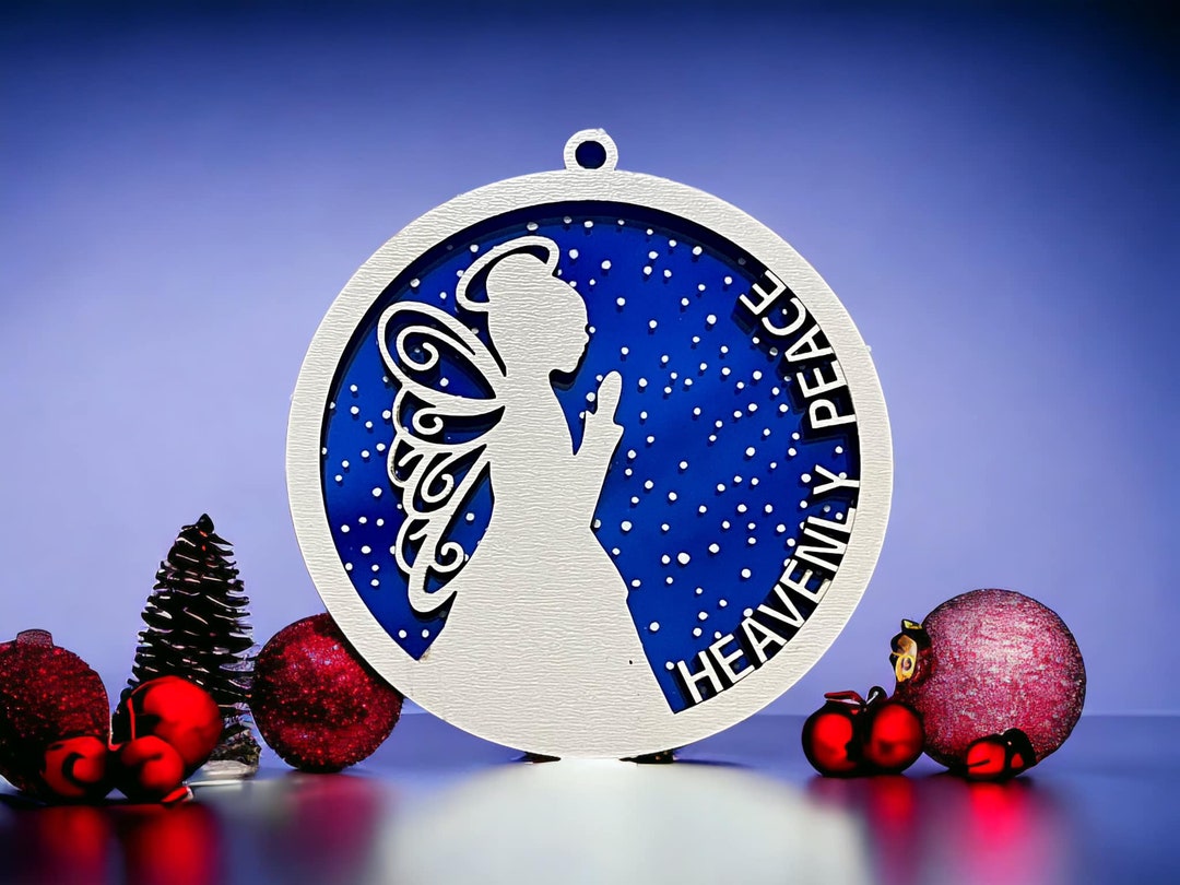 Angel Ornament Svg "heavenly Peace" Laser Cut File - Etsy