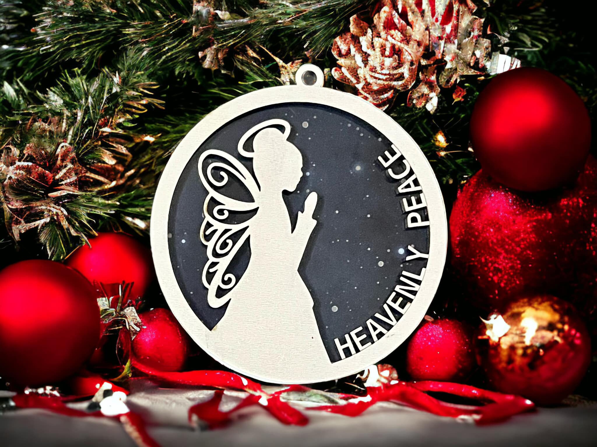 Angel Ornament Svg "heavenly Peace" Laser Cut File - Etsy