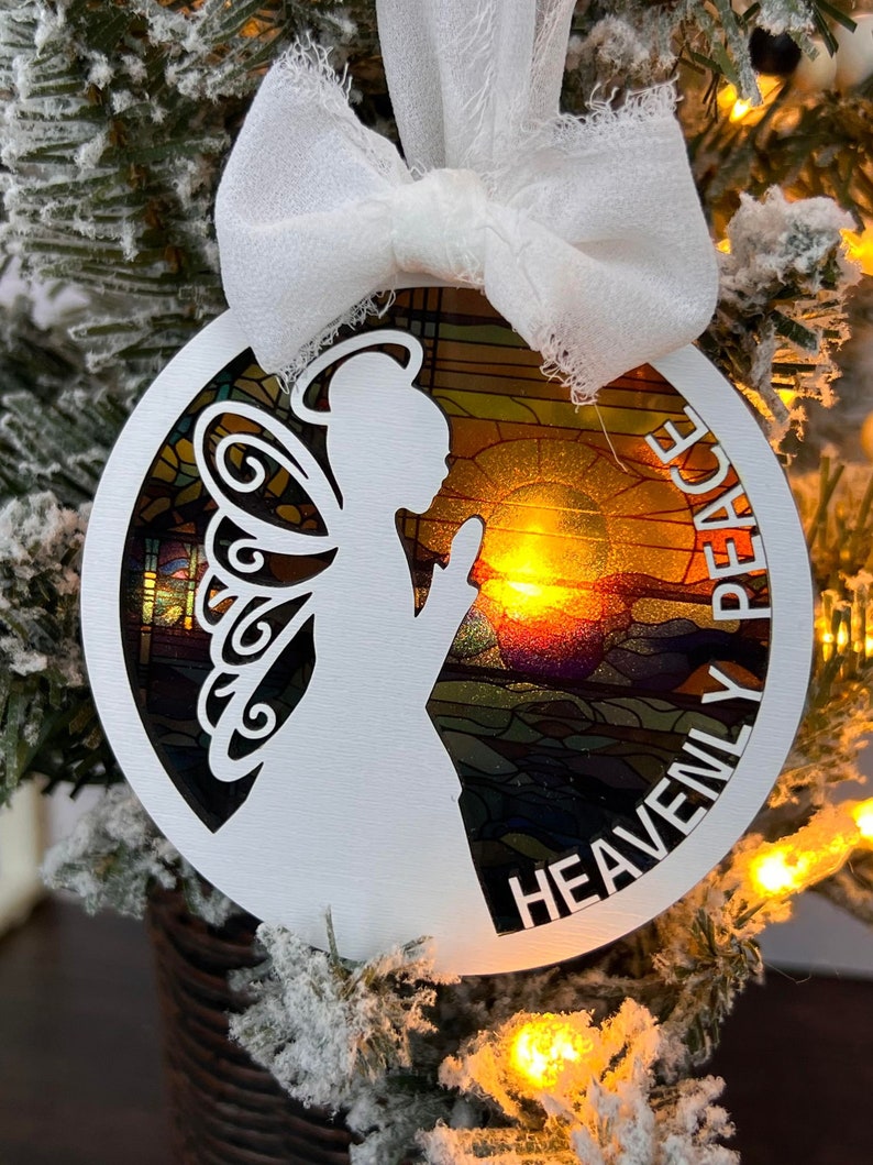 Angel Ornament Svg "heavenly Peace" Laser Cut File - Etsy