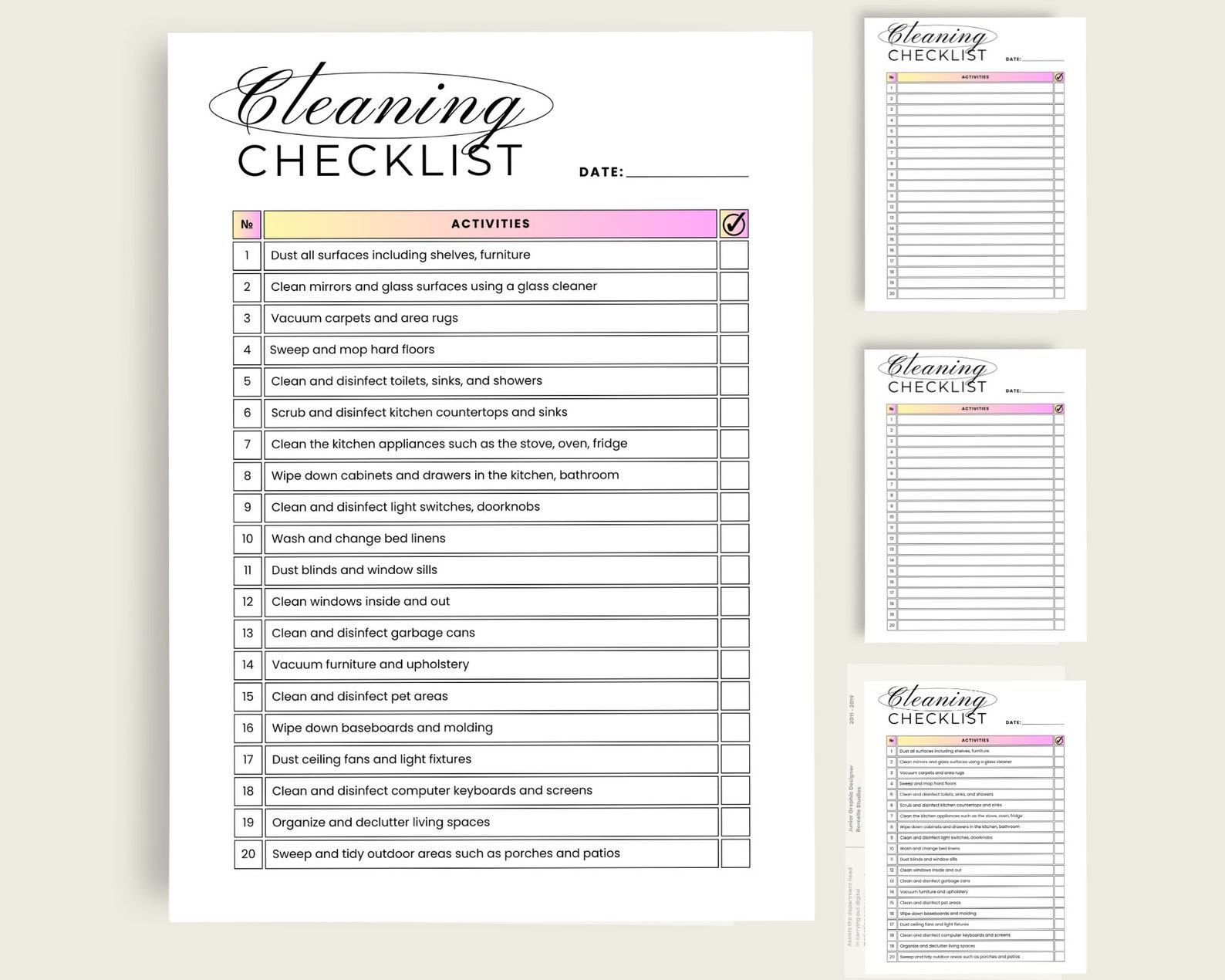 Cleaning Checklist: Customizable Canva Template (PDF) - Etsy