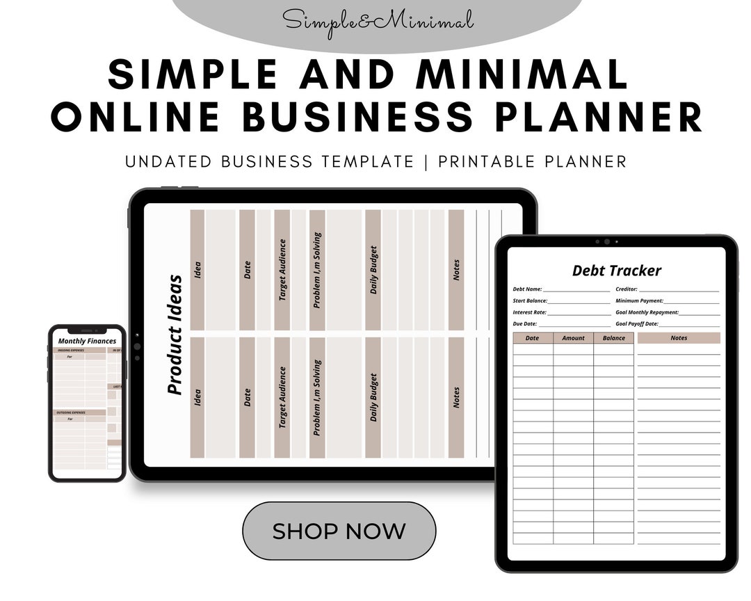 Undated Business Planner Printable: Small Business Planning (PDF) - Etsy