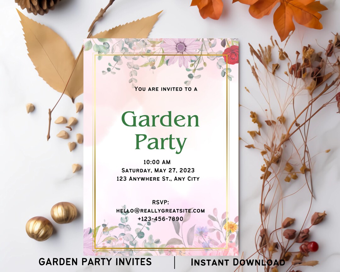 Garden Party Invite Garden Party Invitation Template Invitation ...
