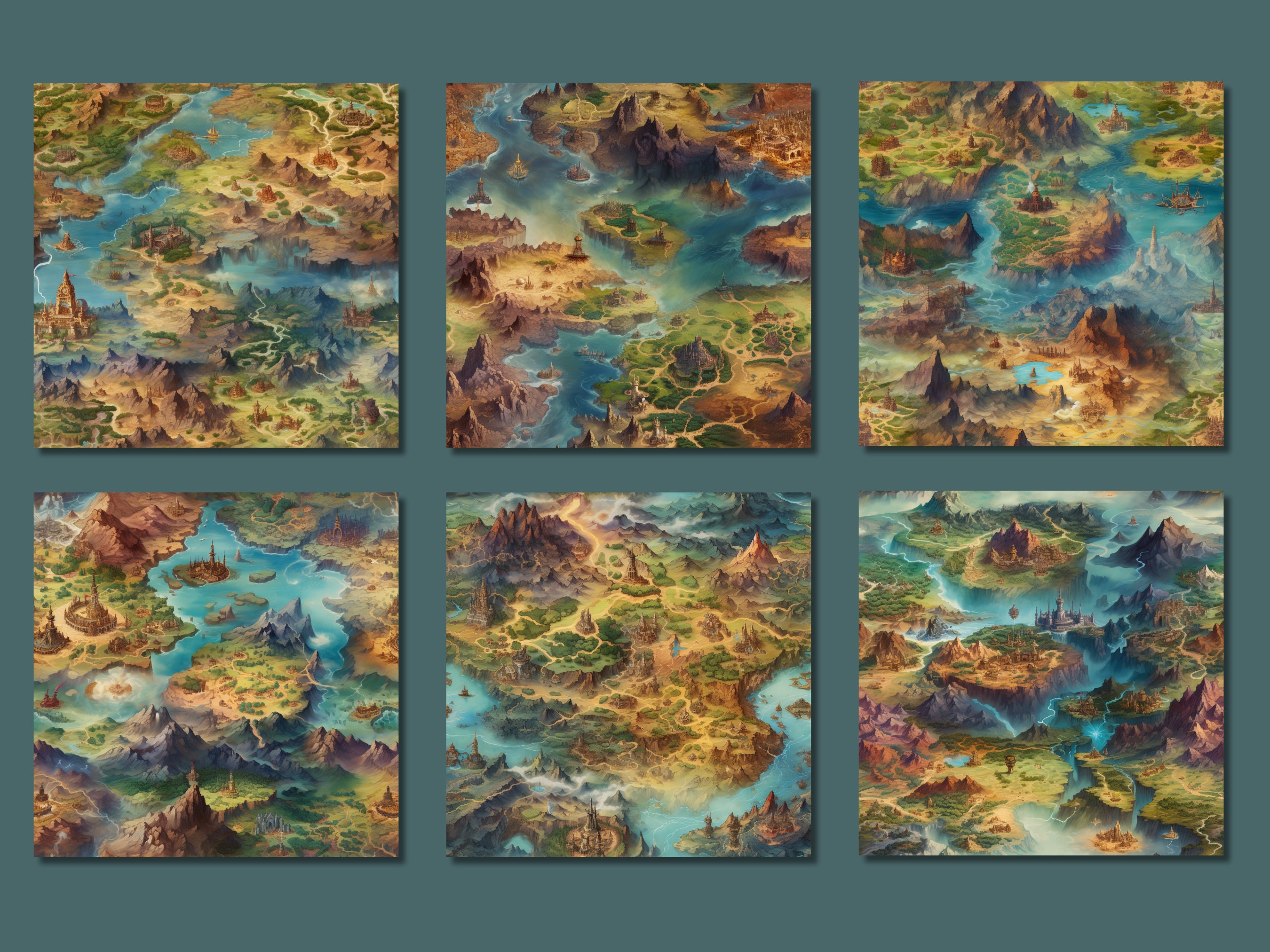 Magical Fantasy Quest Map Design Digital Seamless Paper Pattern Pack - Etsy