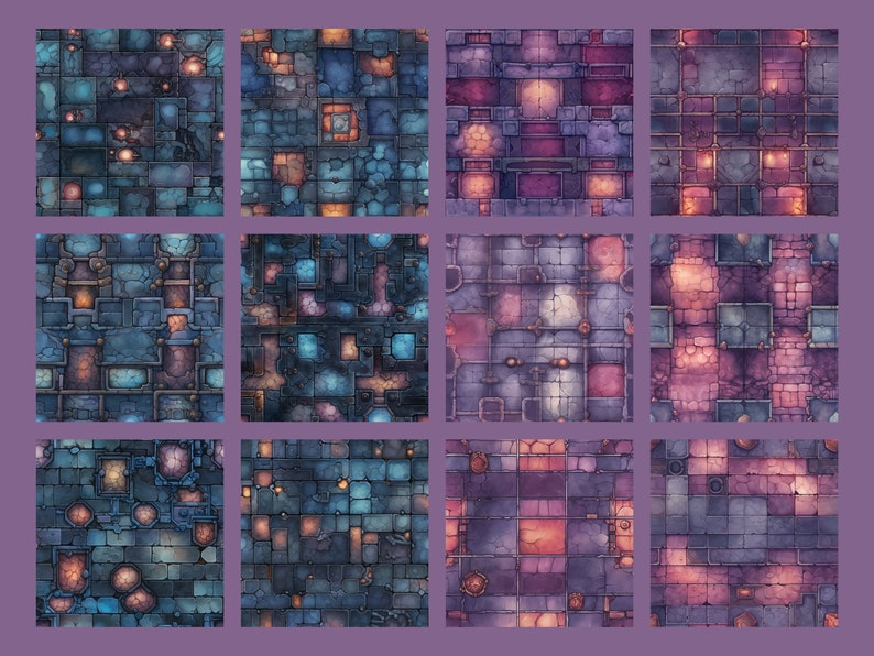 Fantasy Dungeon Flooring Tiles Digital Seamless Paper Pattern Pack - Etsy