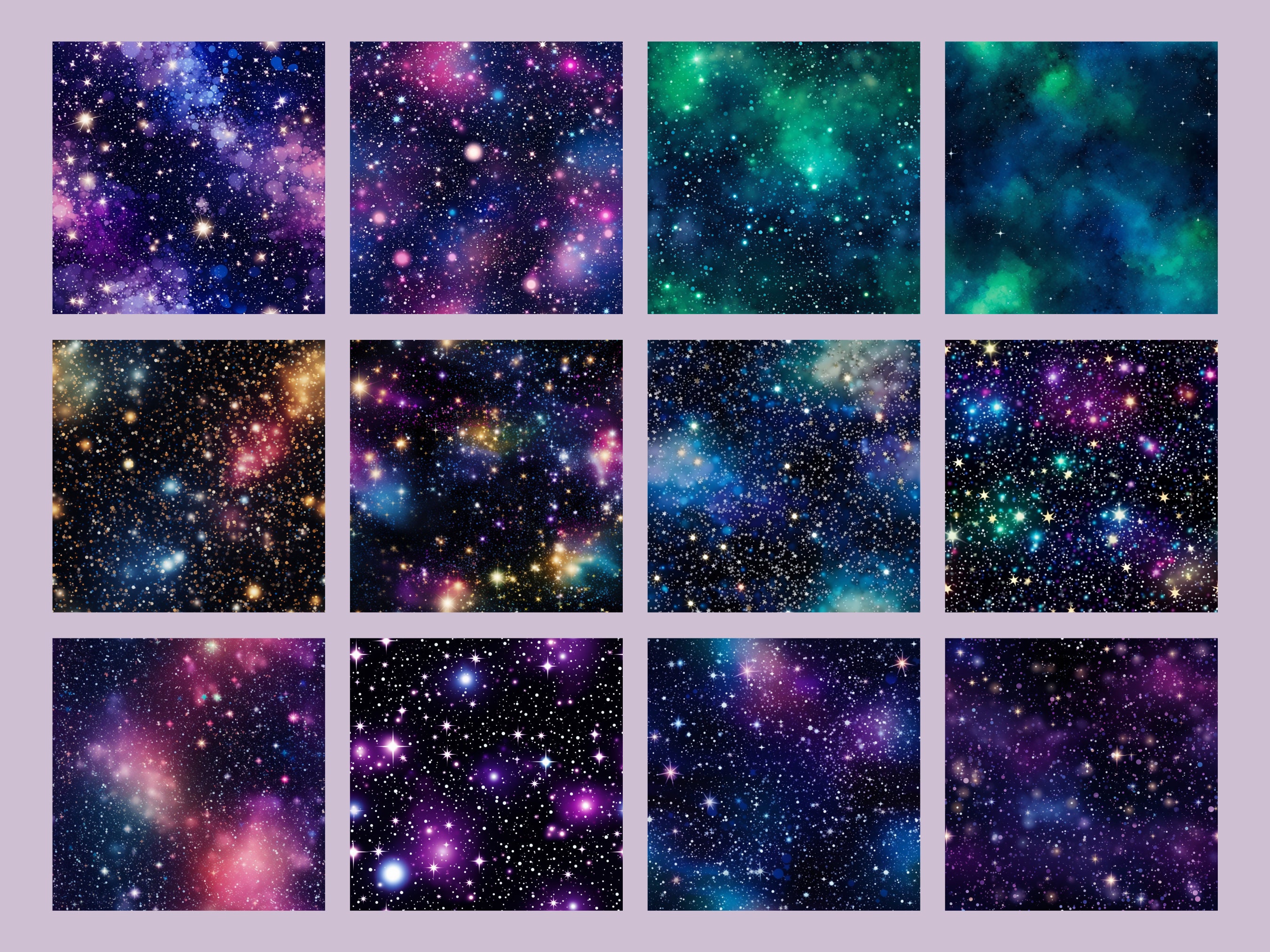 Galaxy Stars Sparkles Digital Seamless Paper Pattern Pack - Etsy