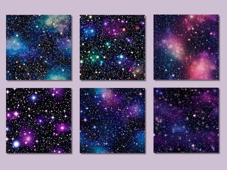 Galaxy Stars Sparkles Digital Seamless Paper Pattern Pack - Etsy