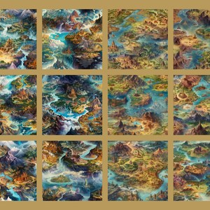 Magical Fantasy Quest Map Design Digital Seamless Paper Pattern Pack - Etsy