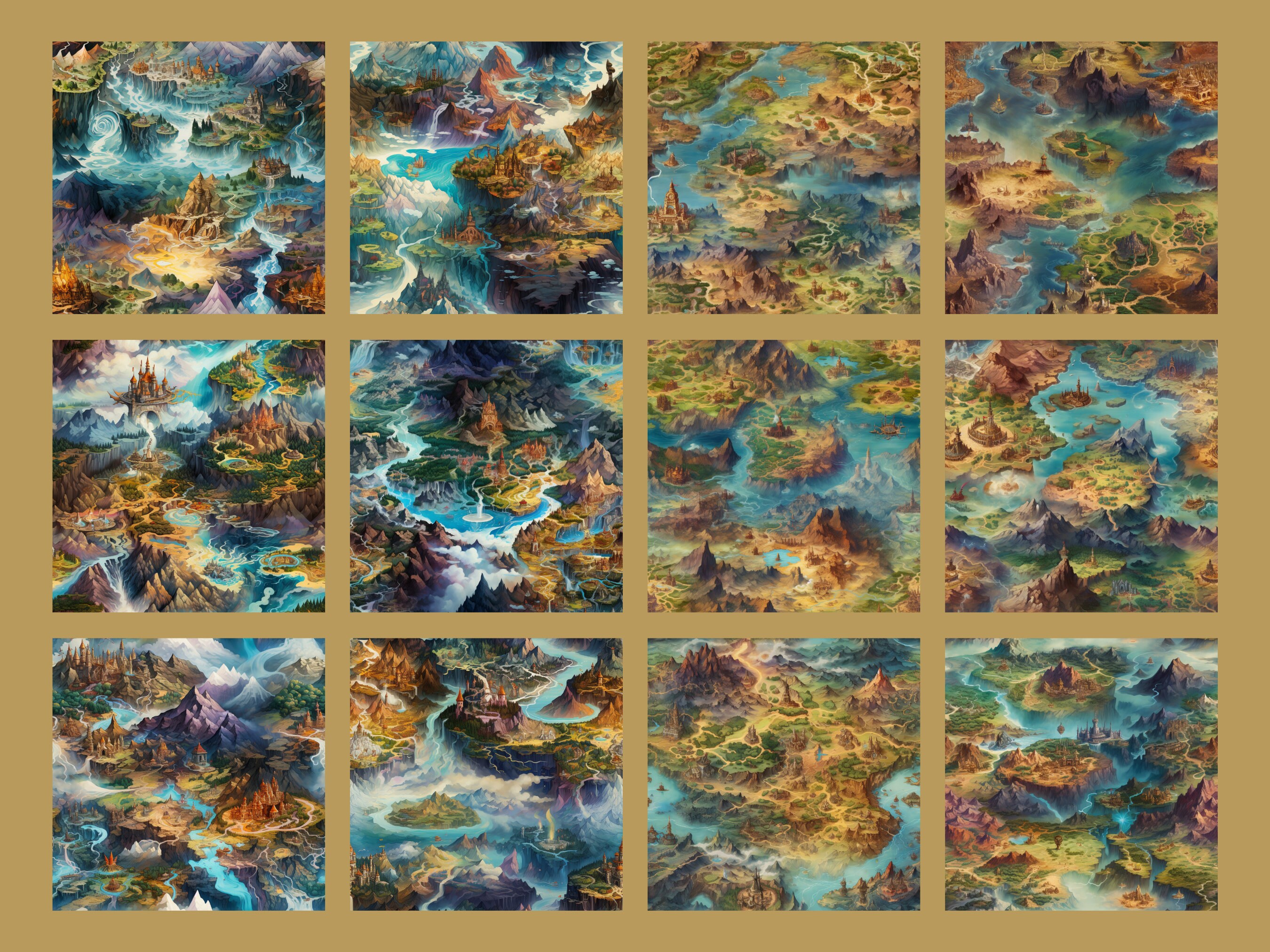 Magical Fantasy Quest Map Design Digital Seamless Paper Pattern Pack - Etsy