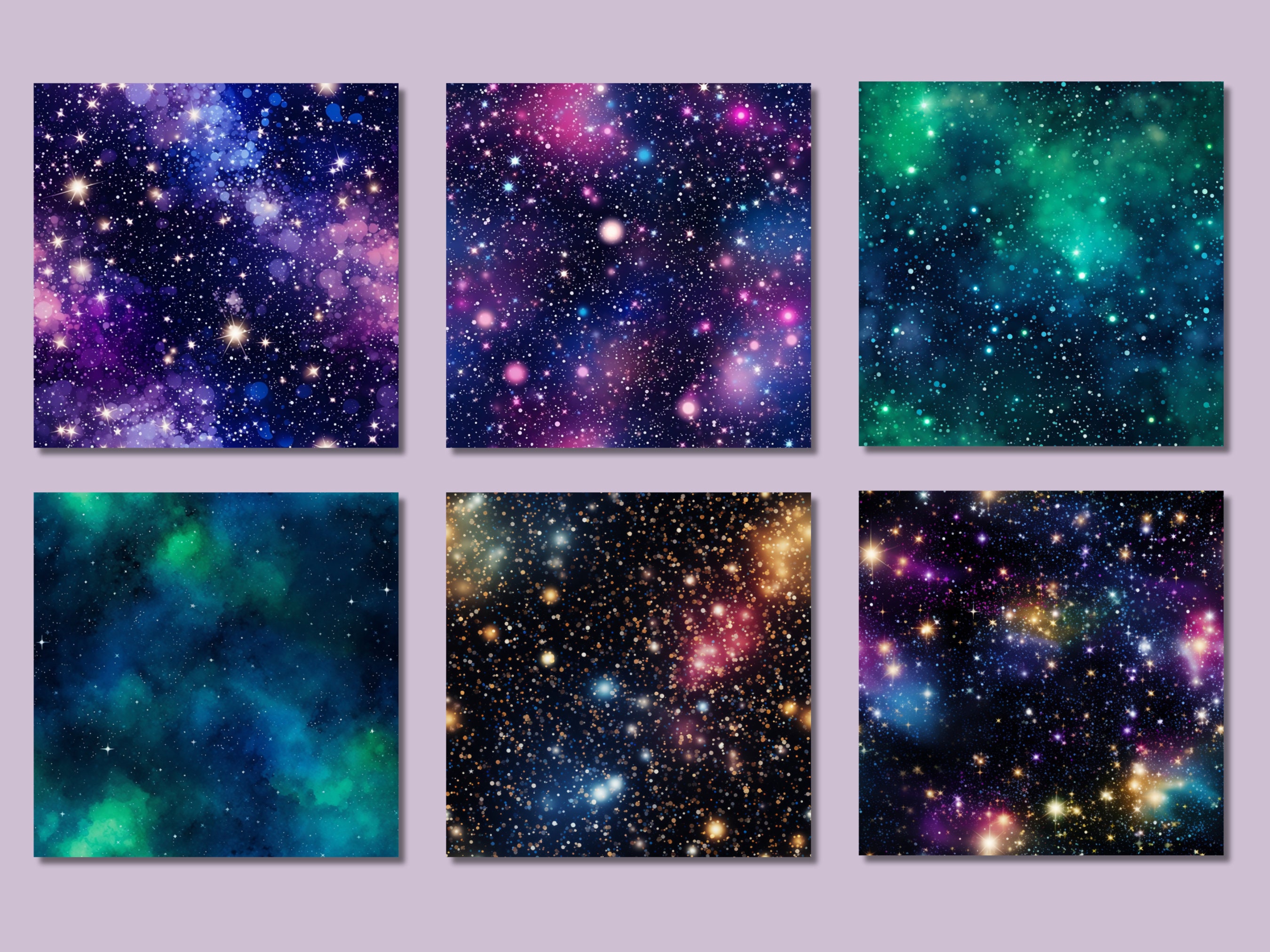 Galaxy Stars Sparkles Digital Seamless Paper Pattern Pack - Etsy