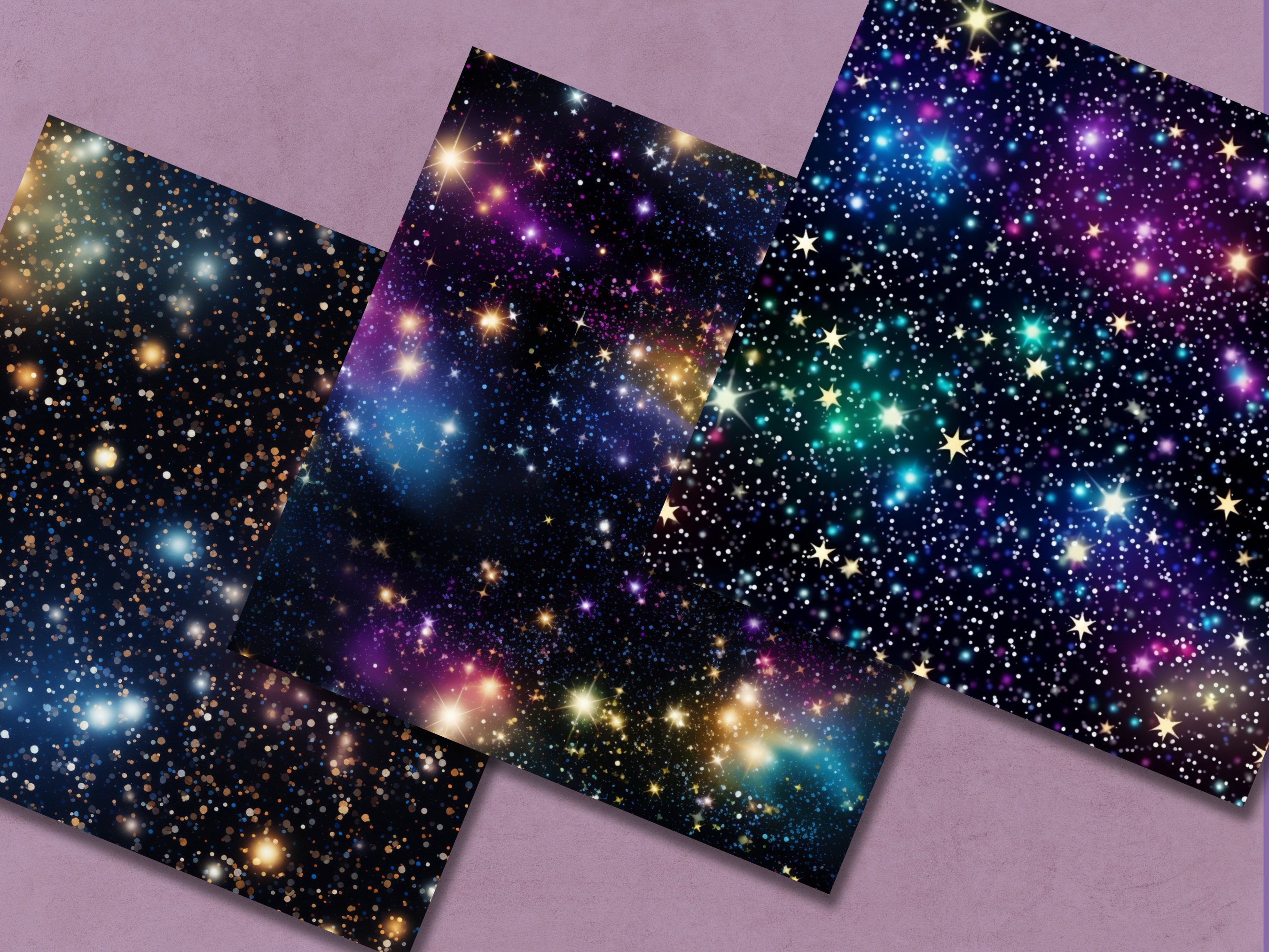 Galaxy Stars Sparkles Digital Seamless Paper Pattern Pack - Etsy