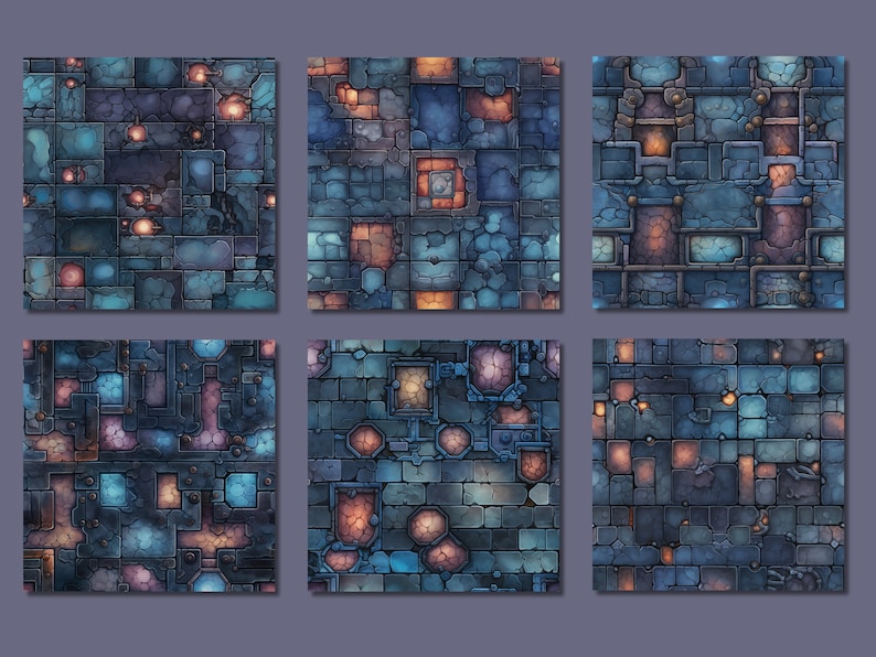 Fantasy Dungeon Flooring Tiles Digital Seamless Paper Pattern Pack - Etsy