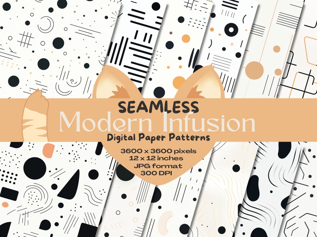 Modern Infusion Geometric Digital Seamless Paper Pattern Pack - Etsy