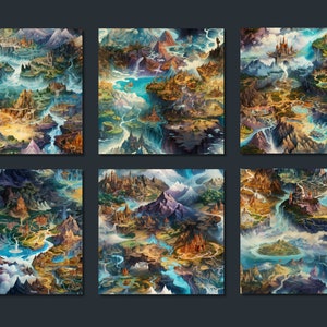Magical Fantasy Quest Map Design Digital Seamless Paper Pattern Pack - Etsy