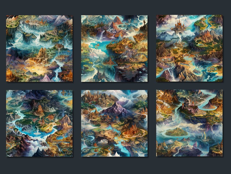 Magical Fantasy Quest Map Design Digital Seamless Paper Pattern Pack - Etsy