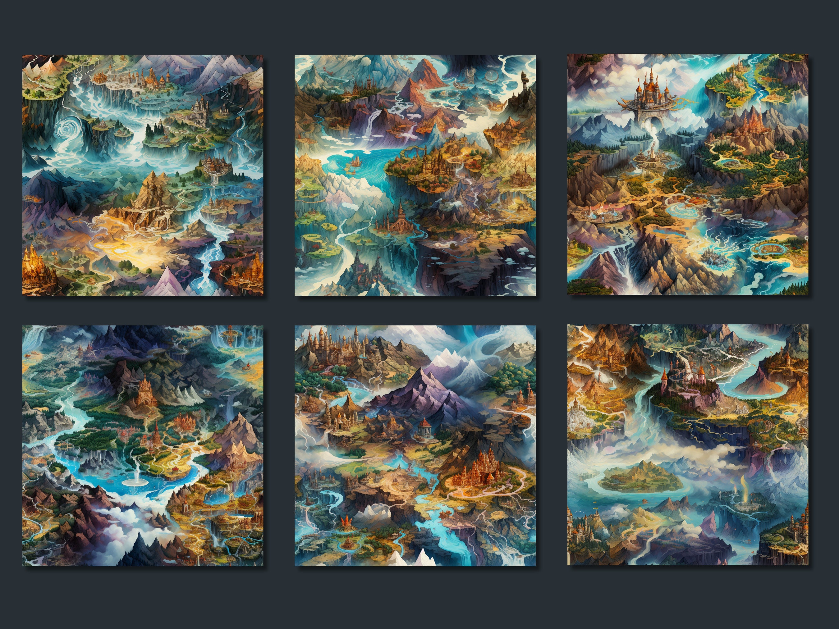 Magical Fantasy Quest Map Design Digital Seamless Paper Pattern Pack - Etsy